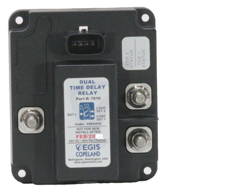 EGIS 7616 TDR Series Dual Output Time Delay Relay 2x80A 12v – MMarine ...
